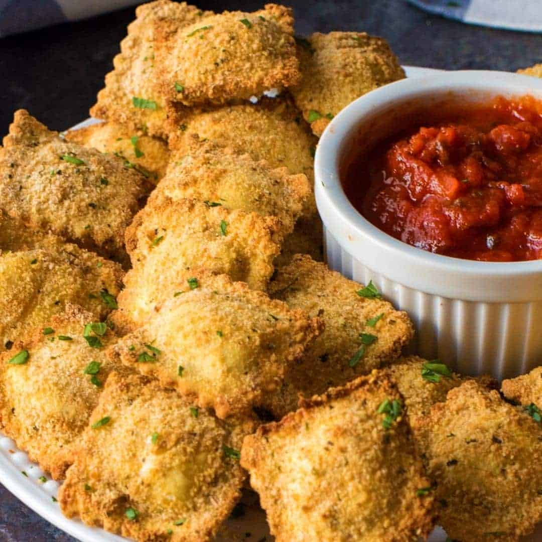 Crispy Toasted Ravioli - Deep fried or Baked | Craving Some Creativity
