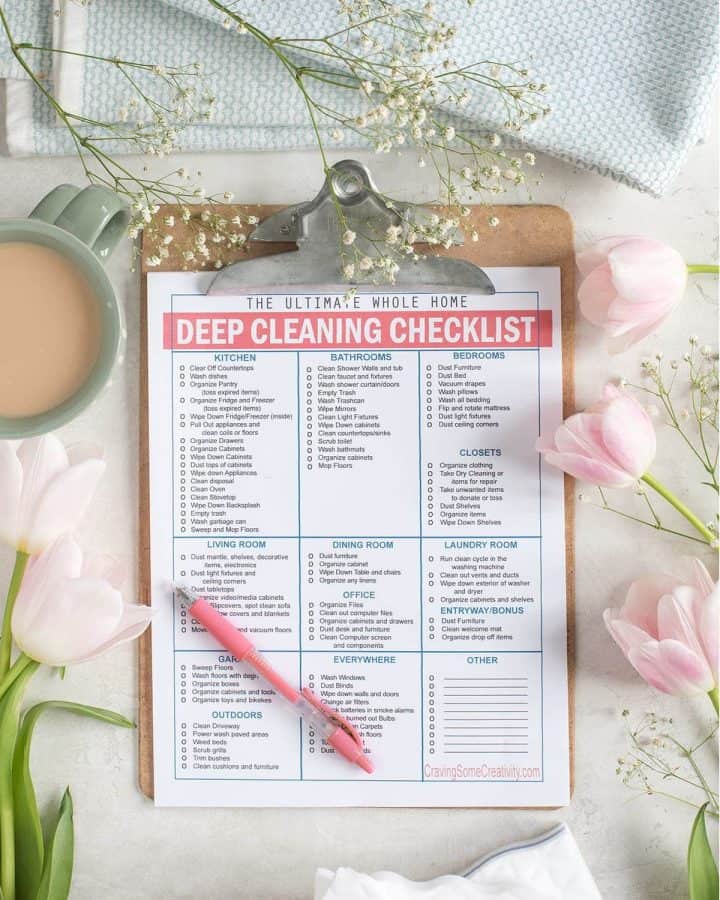 The Ultimate Printable House Cleaning Checklist • Craving Some Creativity